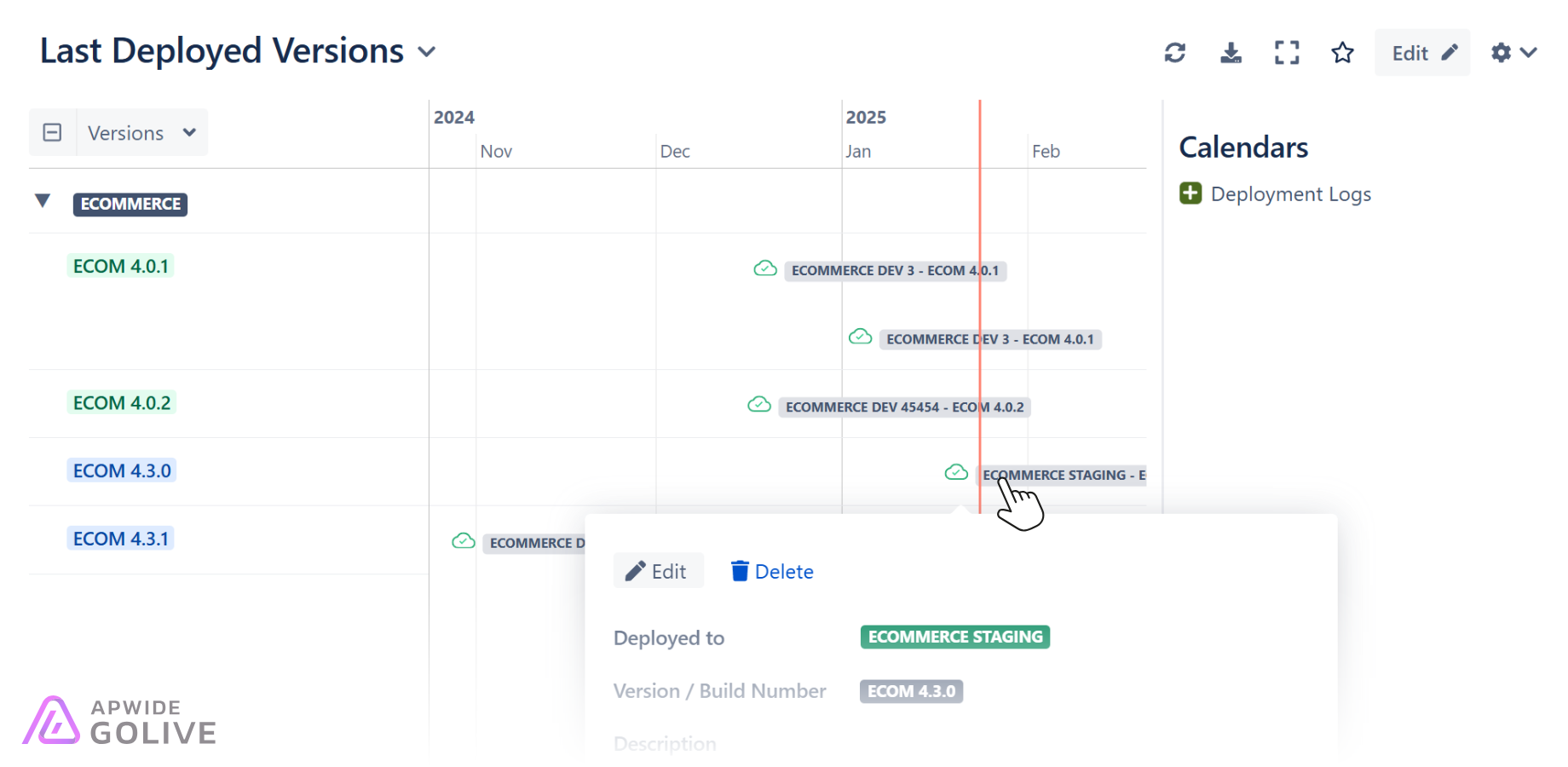Last Deployed Versions